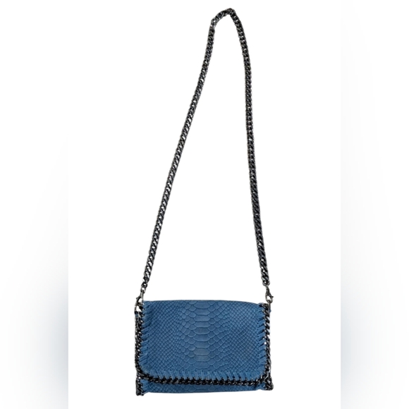 Bags | Snakeskin Embossed Chain Shoulder Bag | Poshmark